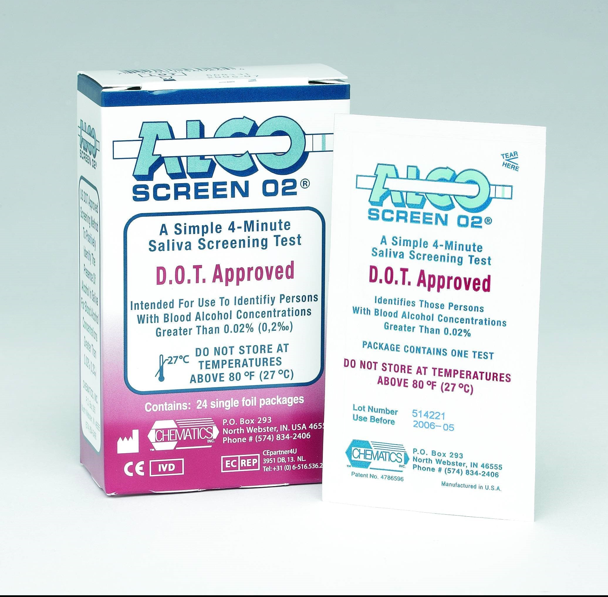 AlcoScreen 02 Saliva-Based Instant Alcohol Tests, Box | Anchortex ...