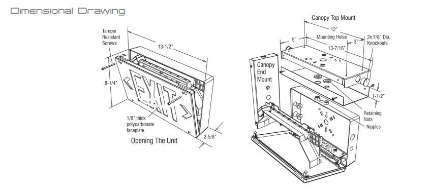 Shat-R-Shield Lighting Ironclad Correctional EXIT Sign | Anch...