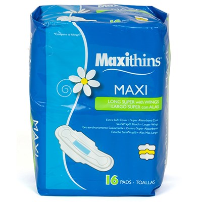 Maxithins Full Size Maxi Pad with Wings (Retail Pack) | Ancho...